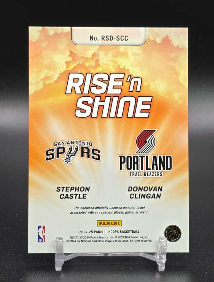 2024-25 Panini Hoops Stephon Castle/Donovan Clingan Rise 'N Shine Dual ...