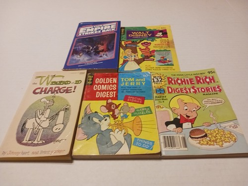 5 Comics Digest Lot Tom And Jerry, Richie Rich, Id, Disney, Star Wars ...