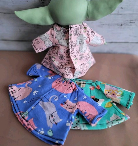 3 Outfits for 7.5" Grogu Baby yoda Hasbro dolls Girl Cat Pink Robe ...