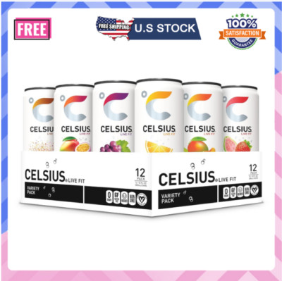 (12 Pack) CELSIUS Sparkling Assorted Flavors Essential Energy Drink, 12 ...