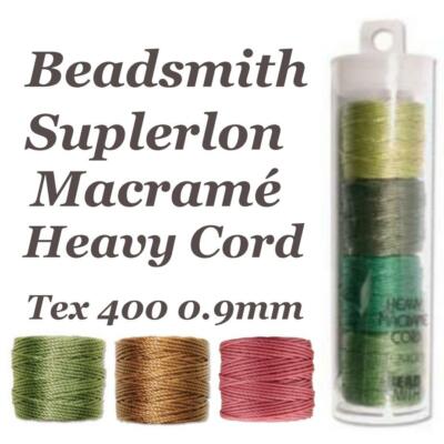 Beadsmith Superlon S-Lon Macramé Thread Cord Size Tex 400 0.9mm Choose ...