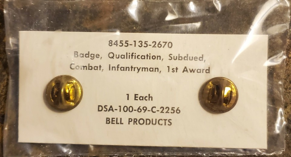USGI Army Subdued Combat Infantry Badge CIB 1st Award Qualification Pin ...