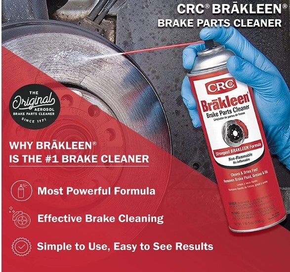 CRC 05089 BRAKLEEN Brake Parts Cleaner - Non-Flammable 19oz Cans, 12 ...