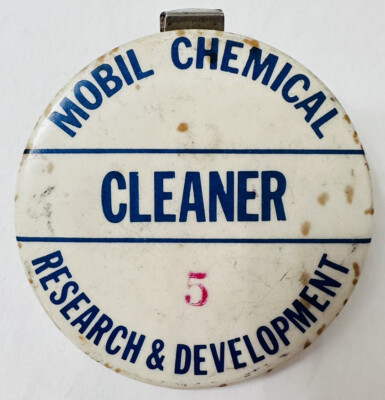 Mobil Chemical Cleaner Research & Development #5 Button Mobil Oil Mobil ...