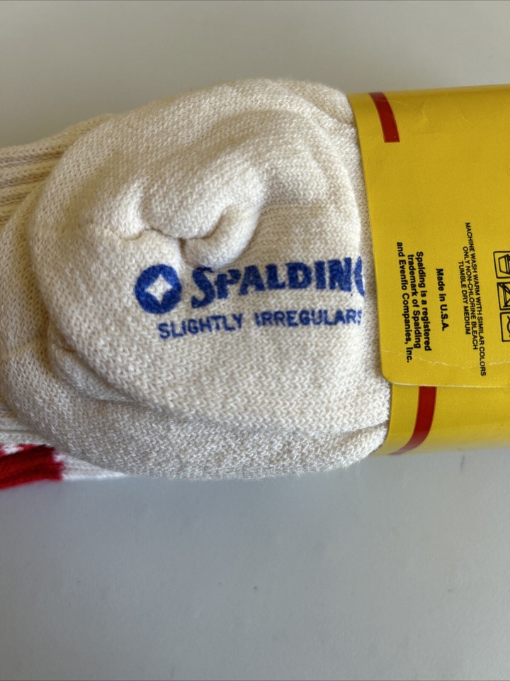 3 Pack! Men's VTG Spalding Socks Tube Acrylic Blend Red Blue Striped 10 ...