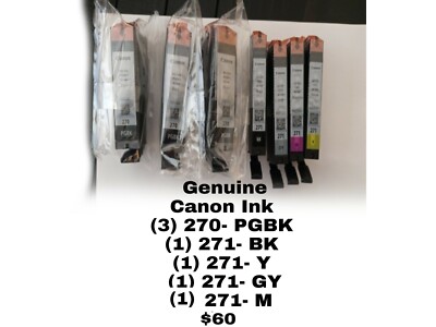Canon PGI Ink 270 Black and 271 Regular Cartridges - 7 pieces | eBay