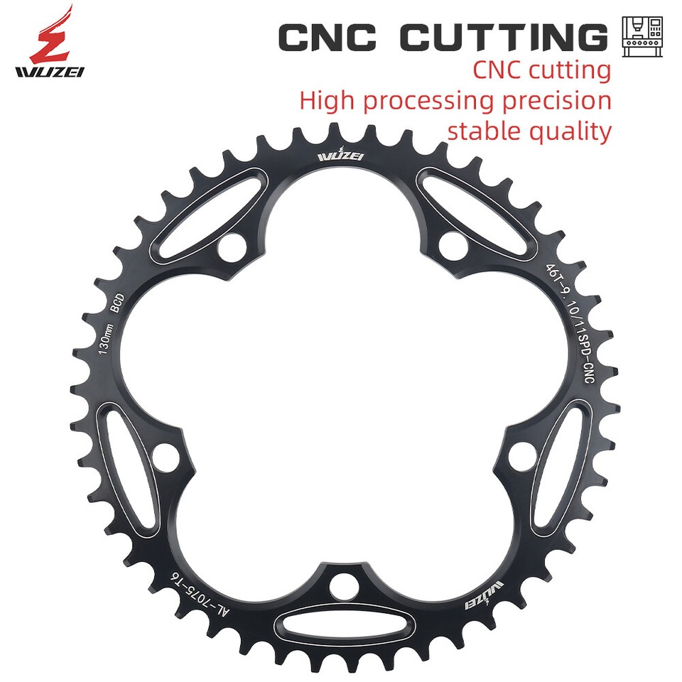 WUZEI 110BCD 130BCD Chainring Narrow Wide Round 36-60 Tooth Road Bike ...