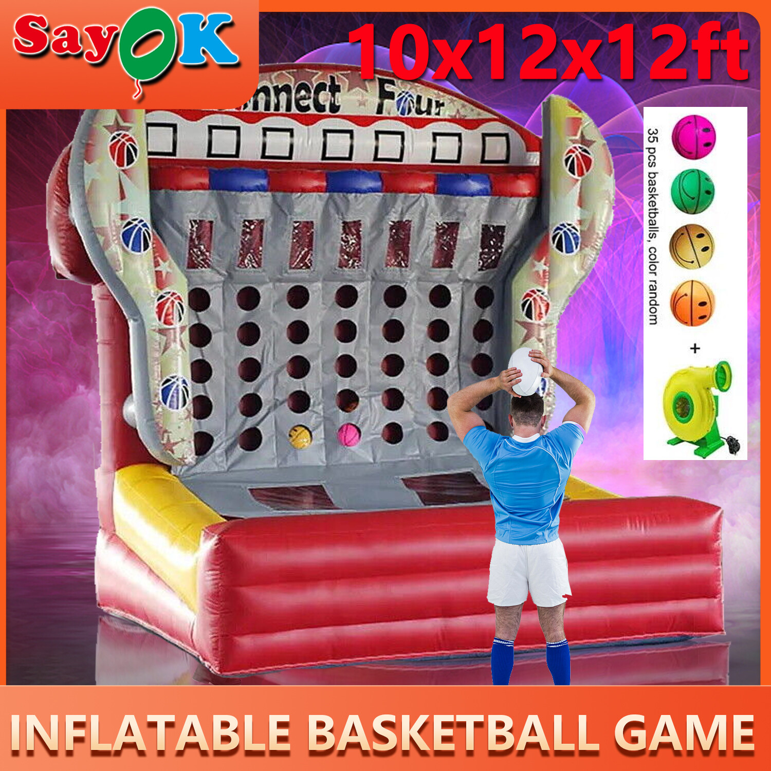 Inflatable Basketball Hoop Carnival Game Inflatable Basketball Double ...