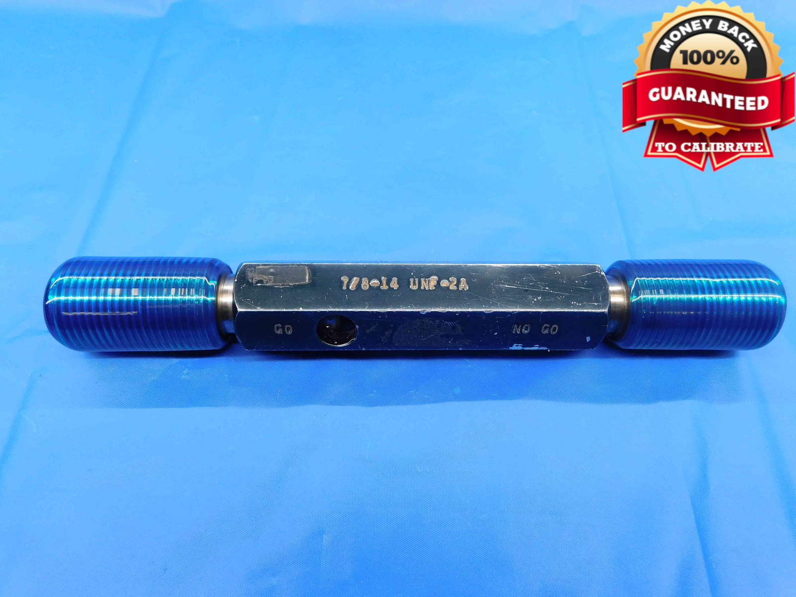 7/8 14 UNF 2A SET THREAD PLUG GAGE .875 .8750 GO NO GO P.D.'S = .8270 ...