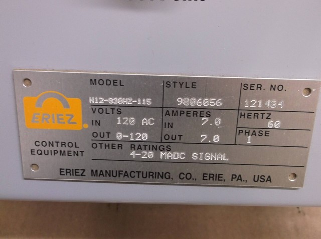 ERIEZ N12-G30HZ/115 CONTROL for sale online | eBay