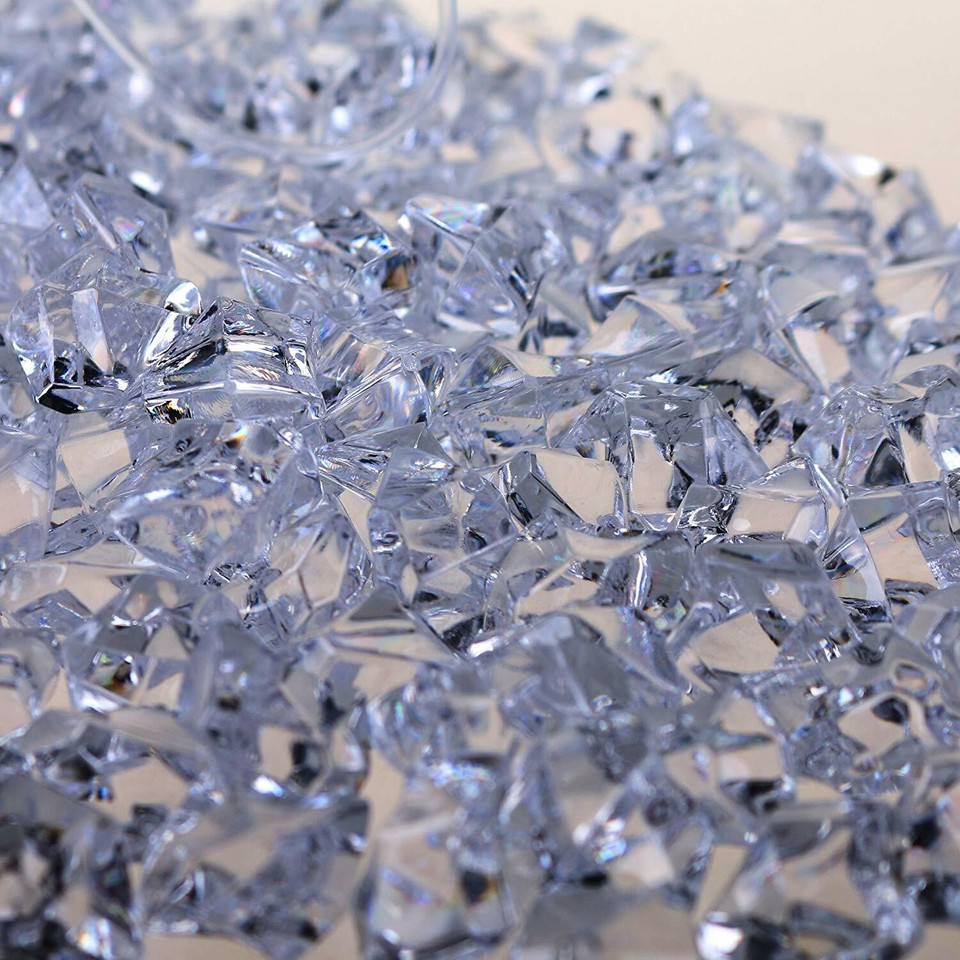 PMLAND Clear Acrylic Ice Rocks Crystals Cubes Gems 3lbs Bulk Bag for ...