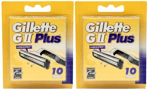 Gillette GII G2 Plus mit Lubrastrip Nassrasierer 2 x 10 Rasierklingen ...