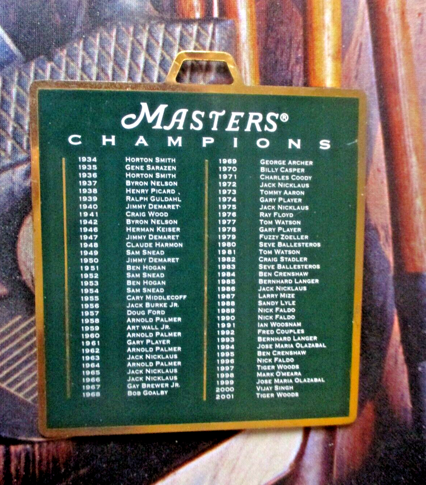 vtg - PGA TOUR Bag Tag - 2002 MASTERS - Augusta National Golf Club ...
