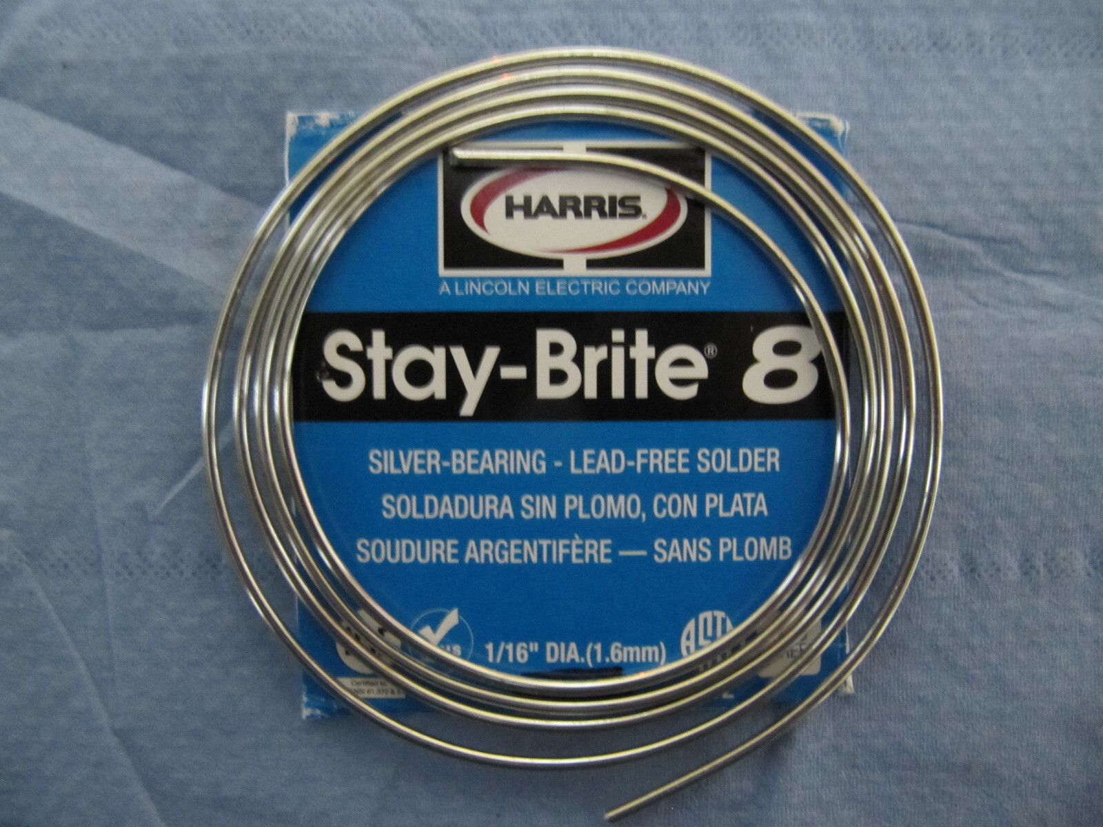 HARRIS STAY-BRITE #8 TIN/SILVER SOLDER - 36 inch piece, 1/16 inch DIA ...
