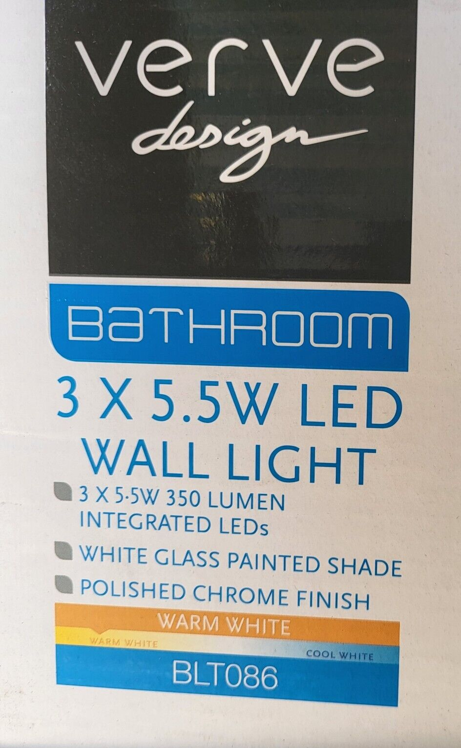 Verve Design Iris Bathroom Vanity LED Wall Light Warm Lighting Chrome 3 ...