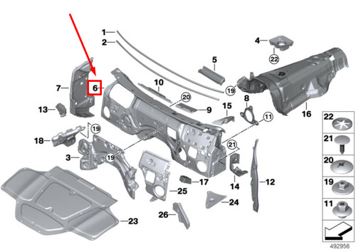NEW BMW X3 G01 UPPER SPLASH WALL SOUND INSULAT. 7482317 51487482317 ...