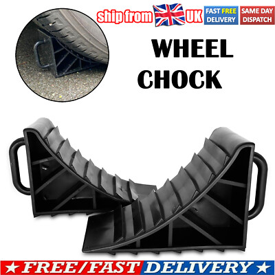 2PCS CAR TRAILER MOTORHOME WHEEL CHOCKS BLOCKS HEAVY DUTY CARAVAN TRUCK ...