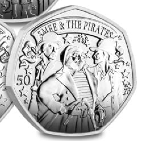 ISLE OF MAN 50 FIFTY PENCE COIN PETER PAN SMEE & THE PIRATES 2024 BU ...