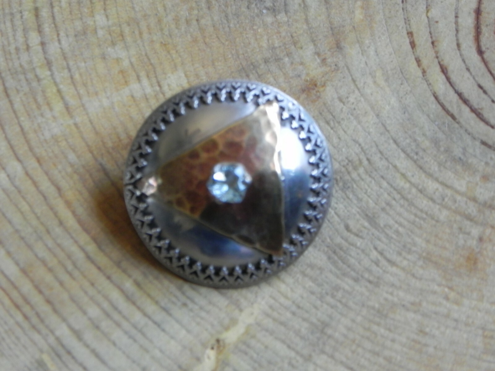 Aquamarine, Brass & Sterling Silver Round Pin by PP Navajo | eBay