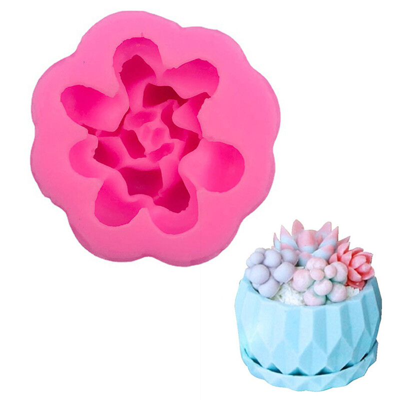 Succulent Silicone Mold Potted Cake Dessert Diy Drop Glue Decoration T ...