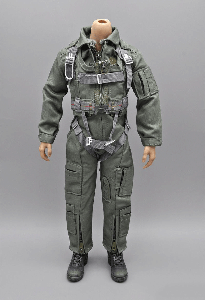 1/6 scale Air Force Pilot Army Green Jumpsuit + Combat Chest Hanging ...