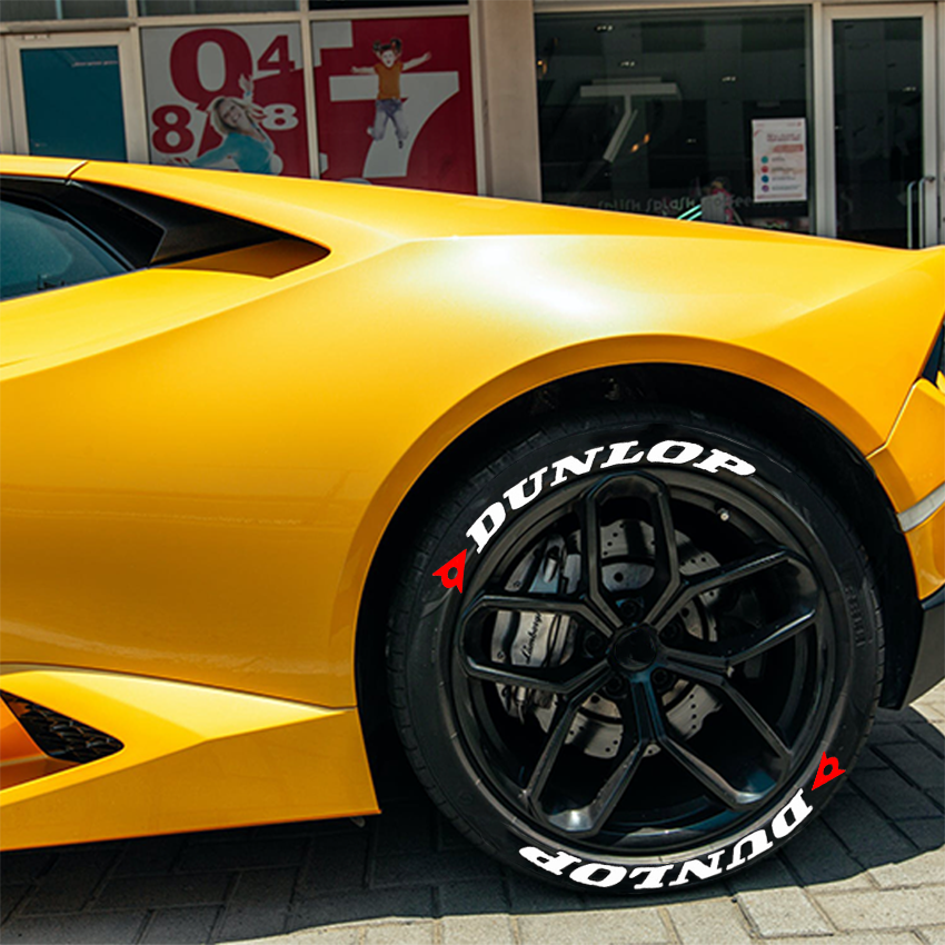Car Tire Lettering Sticker DUNLOP 1.38'' 15''-24'' Separatedly Tire ...