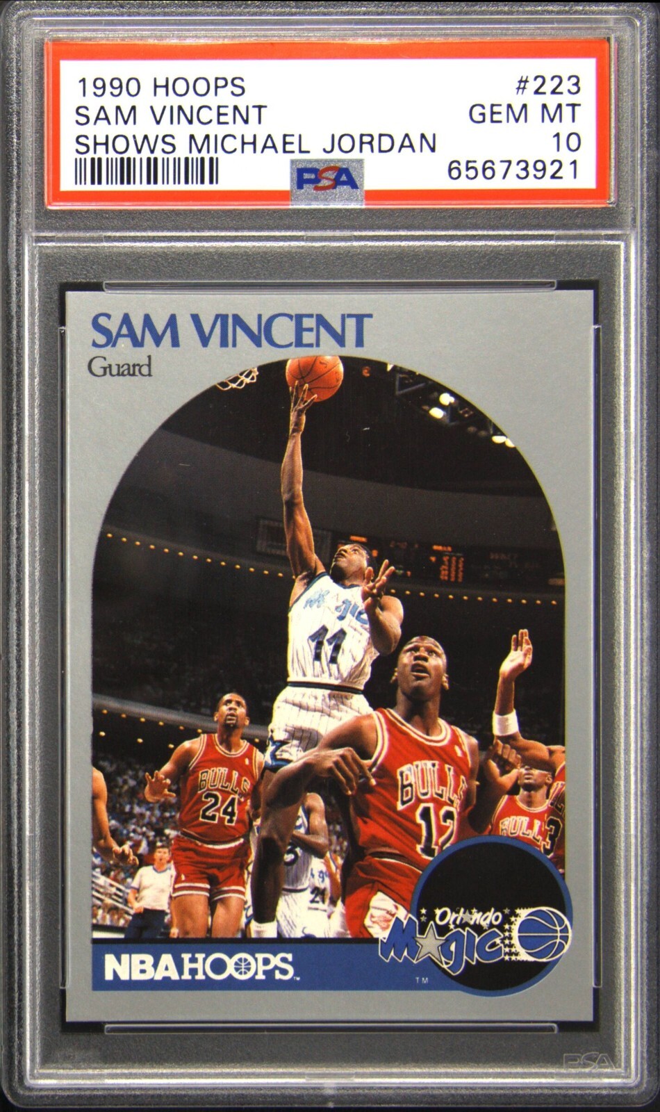 Sam Vincent 1990 Hoops #223 Base (Shows Michael Jordan Wearing #12 ...