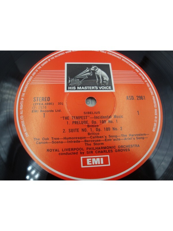 CHARLES GROVES/ROYAL LIVERPOOL the tempest SIBELIUS LP 1974 HMV | eBay
