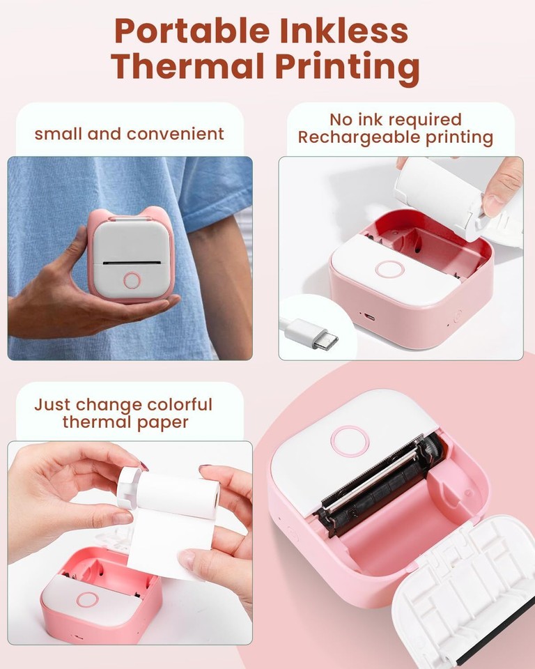 Phomemo T02 Sticker Printer Thermal Print Pods Mini Printer Print Pods ...