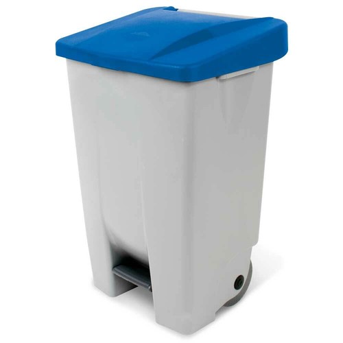 Abfalleimer mit Rollen, 80 Liter, HxBxT 740 x 490 x 420 mm, grau/blau ...