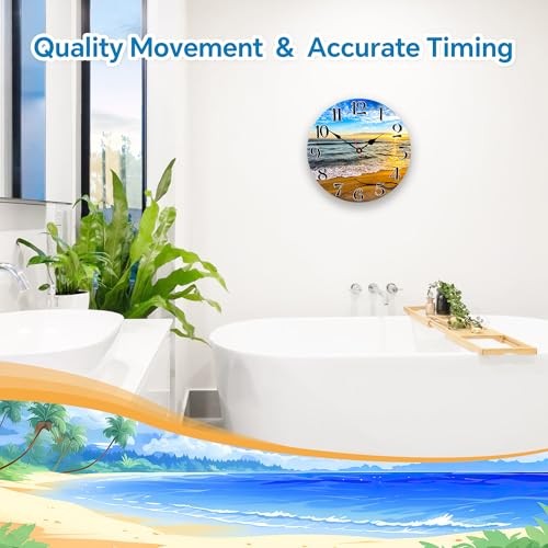 Nautical Sea Wall Clock, Small Coastal Beach Ocean Clocks, Decorative ...