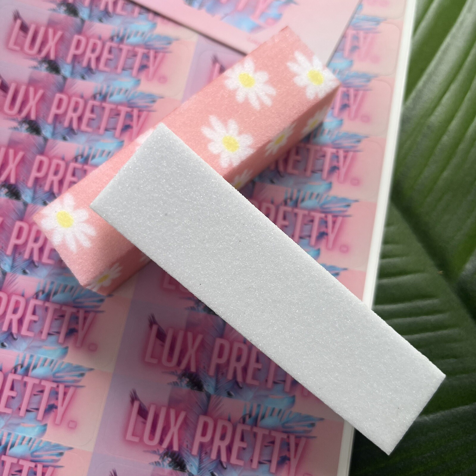 2 Pack Nail Buffing Shaping Blocks Manicure Large Reusable Pink Floral ...