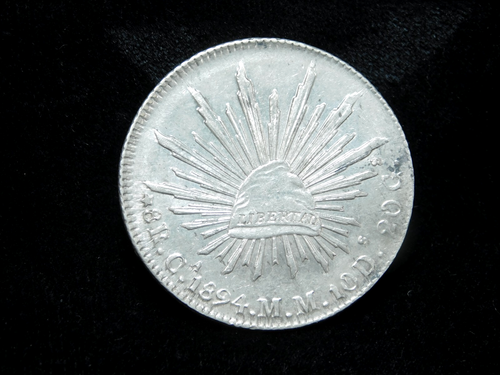 1894 Mexico 8 Reales Large Silver Coin - High Grade | eBay