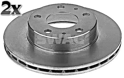 SWAG x2 pcs Brake Disc Front For FIAT PEUGEOT CITROEN Ducato Box Bus ...