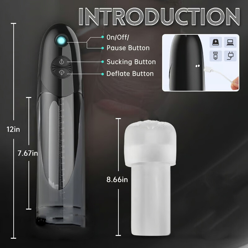 Vacuum Water Penis Pump for Male ED Enhancement Erectile Enlargement ...