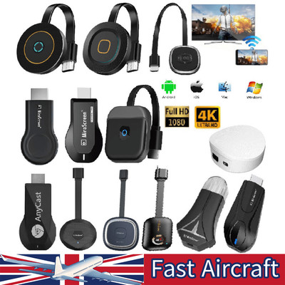 4K 5G Wireless 1080P For TV Miracast Dongle HDMI Mirror Screen Display ...