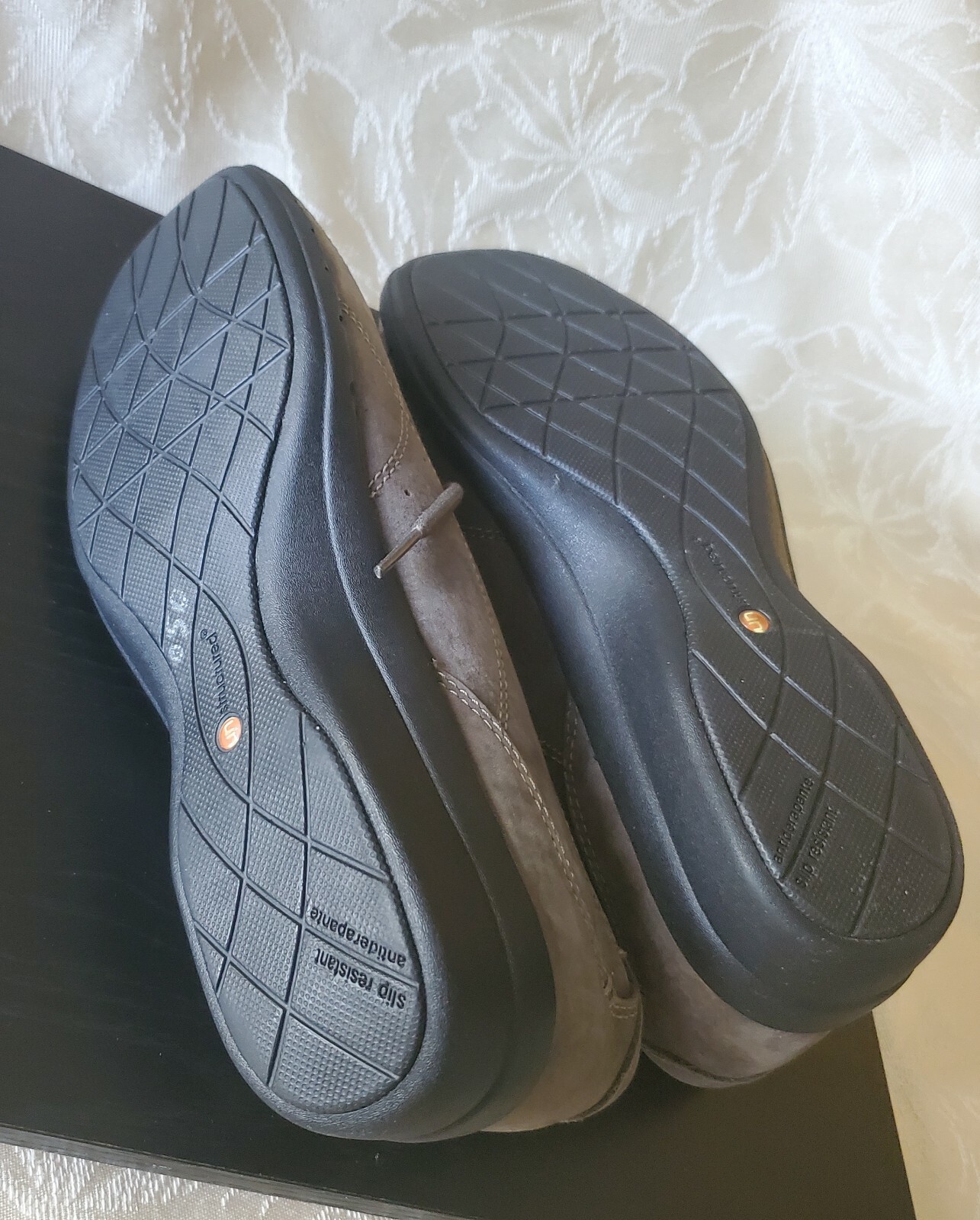 Clarks UN-Structured Shoes Sz. 7 M.Grey Suede Leather Lace-Ups Round ...