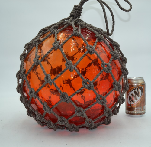 VINTAGE GLASS FISHING FLOAT IN RED AMBER | eBay