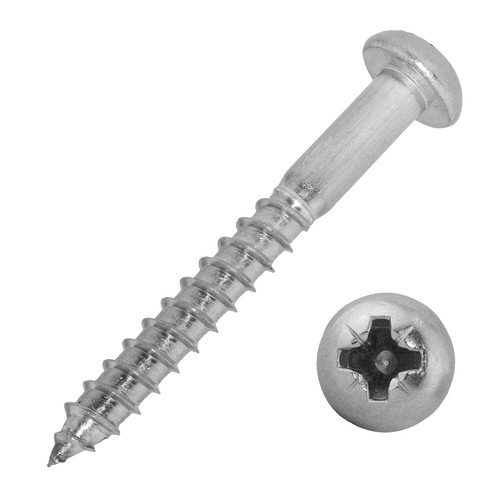 Holzschrauben - Halbrundholzschrauben - DIN 7996 - V2A - 3x16 mm - 6x80 ...