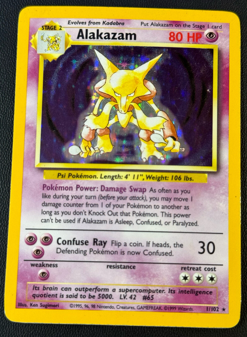 Pokémon TCG Alakazam Base Set 1/102 Holo Unlimited Holo Rare | eBay
