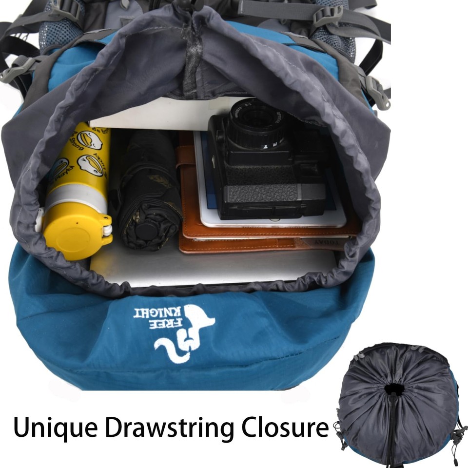 60L Hiking Camping Backpack with Rain Cover, Waterproof Large Capacity ...