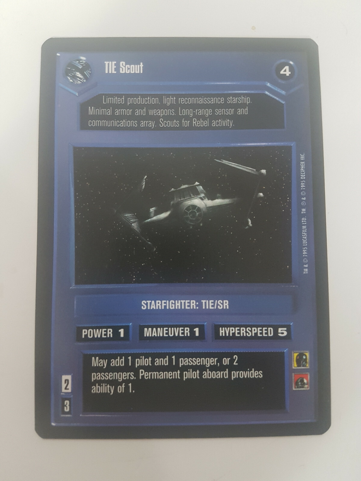Star Wars Collectible Card Game SW:CCG (Decipher, 1995) Tie Scout | eBay