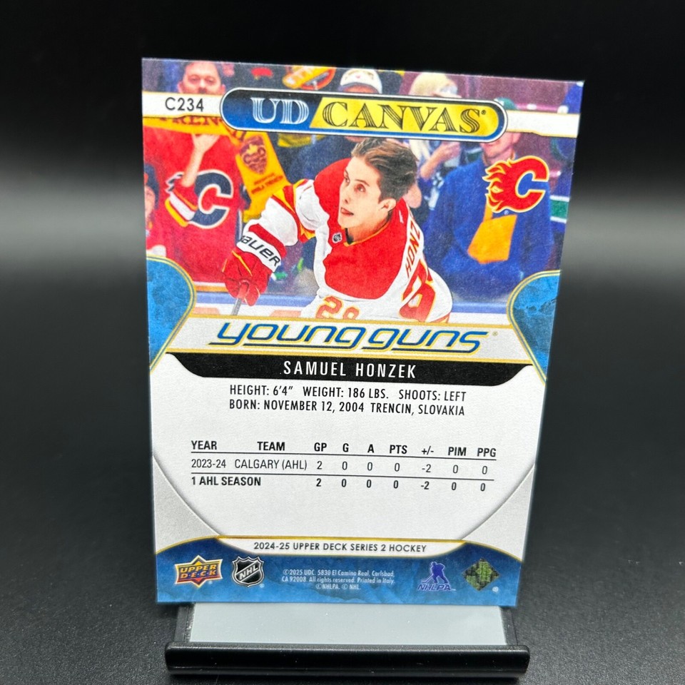 2024-25 UD Series 2 Canvas Young Guns #234 Samuel Honzek Calgary Flames | eBay