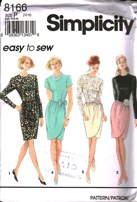 8166 Vintage Simplicity SEWING Pattern Misses Knee Length Slim Dress ...