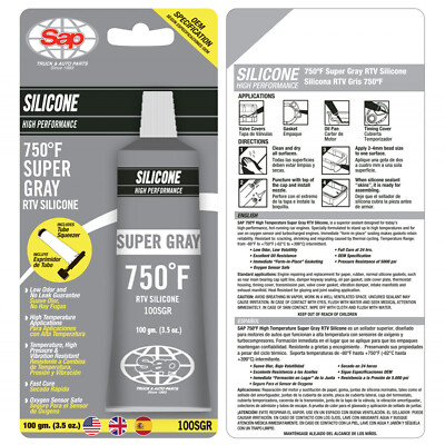 Super Gray High Performance RTV Silicone - 750 F | eBay