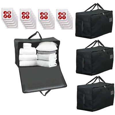 Large Canvas Bag Zipped Laundry Washing Clothes Storage Zip 100L Black ...