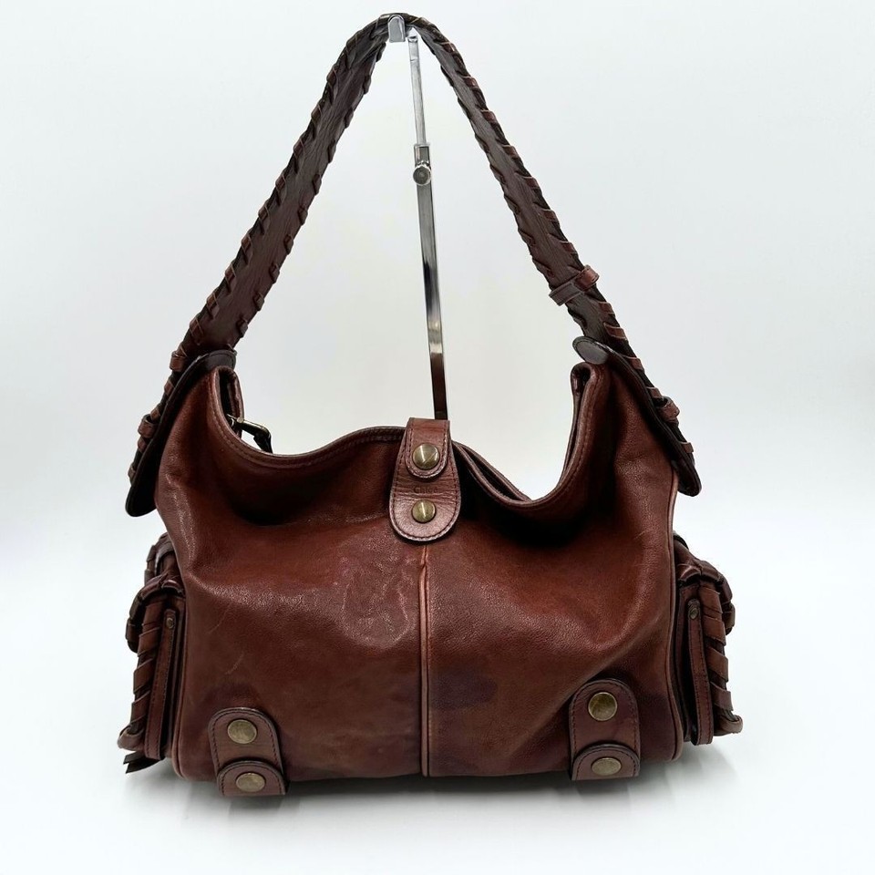 Chloe Silverado Brown Leather One Shoulder Bag Large Vintage Handbag ...