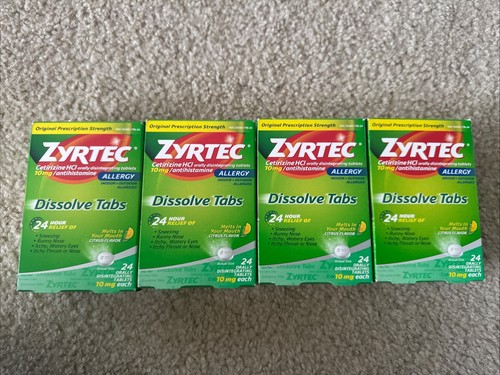 (4 PACK/Boxes) Zyrtec Allergy Dissolve Tabs EXPIRATION: 01/2027 | eBay