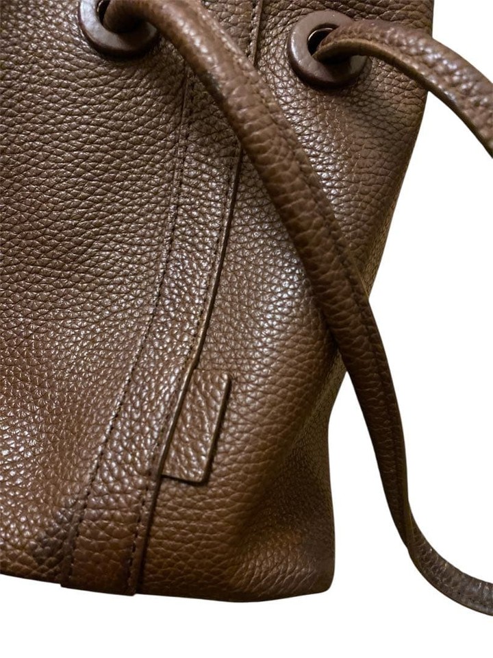 VASIC BOND MINI 2WAY Drawstring Bag Brown Leather Authentic Excellent ...