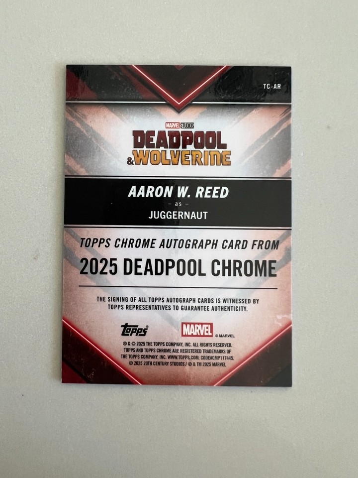 2025 Topps Chrome Deadpool Aaron W. Reed as Juggernaut AQUA REFRACTOR ...
